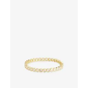 LISA GOZLAN 18ct -plated Brass And Cubic Zirconia Ring - Yellow Gold