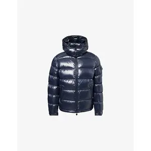 Moncler Maya Logo-patch Padded Shell-down Jacket - Navy