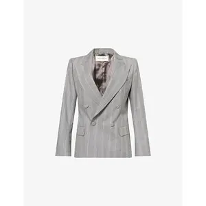 Dries Van Noten Striped Peak-lapels Wool-blend Blazer