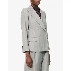 Dries Van Noten Striped Peak-lapels Wool-blend Blazer