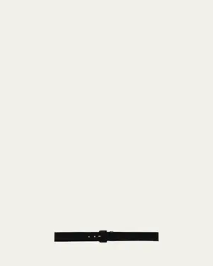 Giorgio Armani Velvet-trim Leather Belt
