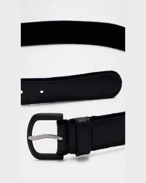 Giorgio Armani Velvet-trim Leather Belt