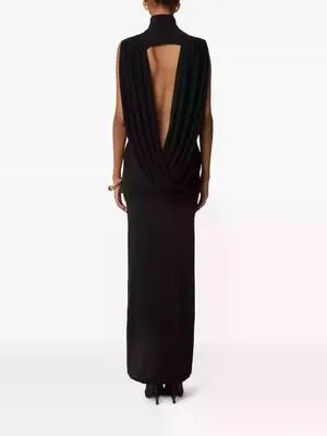 Nina Ricci Draped High-neck Maxi Dress