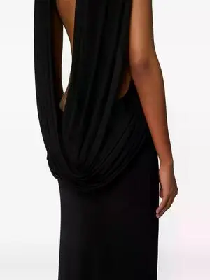Nina Ricci Draped High-neck Maxi Dress