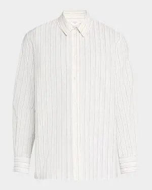 Saint Laurent Striped Sport Shirt - Kaki-marro