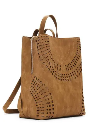 Desigual Faux Leather Backpack - Camel
