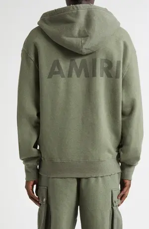 Amiri Stencil Logo Oversized Cotton Hoodie