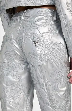 Guess Clelia Embroidered Faux Leather Pants