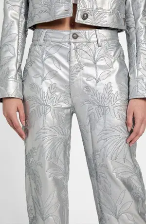 Guess Clelia Embroidered Faux Leather Pants