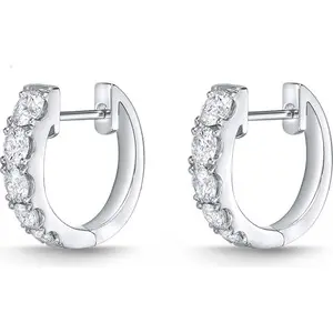 Memoire Essential Diamond Hoop Earrings - White Gold