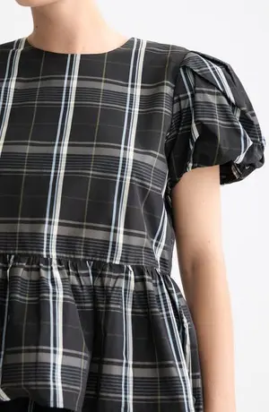 Scotch & Soda Check Taffeta Top