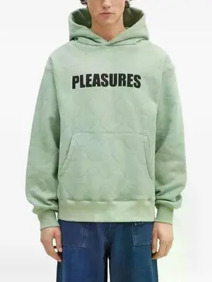 PLEASURES Quilted Logo-patch Hoodie