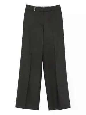 Peserico High-waisted Wide-leg Trousers - Grey