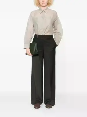 Peserico High-waisted Wide-leg Trousers - Grey