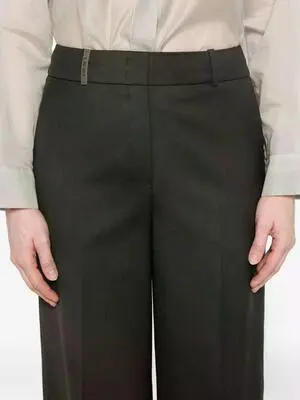 Peserico High-waisted Wide-leg Trousers - Grey