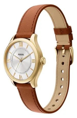 Fossil Gilmore Leather Strap Watch
