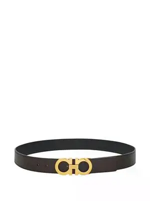 FERRAGAMO Gancini Leather Belt - Brown