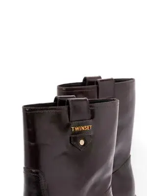 TWINSET Block-heel Leather Boots