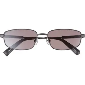 Jacquemus Sera Aviator Sunglasses - Matt Metallic Black/black/grey