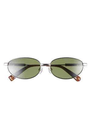 Jacquemus The Alba Aviator Sunglasses - Silver/wood/green