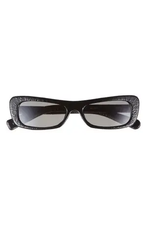Jacquemus The Capri Cat Eye Sunglasses - Black Croc/silver/grey