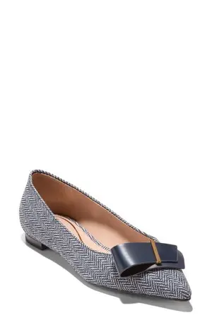 Cole Haan Felicia Bow Ballet Flat - Midnight Moon Herringbone
