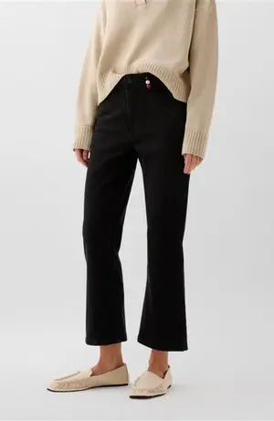 SCALPERS Ankle Flare Fit Denim Pant - Black