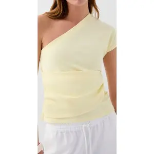 SCALPERS Asy Draped Tee - Lightyellow