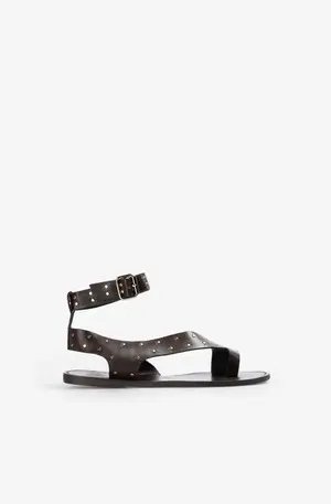 SCALPERS Atenas Studded Leather Sandals - Brown