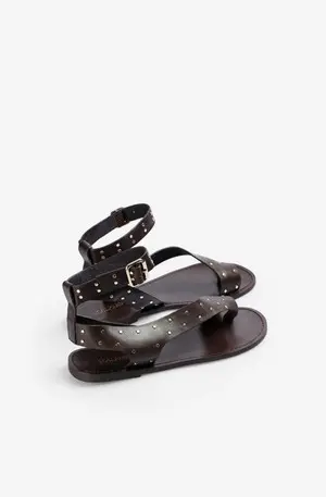 SCALPERS Atenas Studded Leather Sandals - Brown