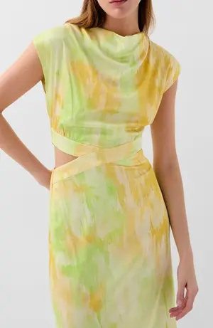 SCALPERS Tie-dye Print Sleeveless Dress - Lime