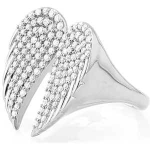 Sheryl Lowe Diamond Angel Wing Ring - Sterling Silver