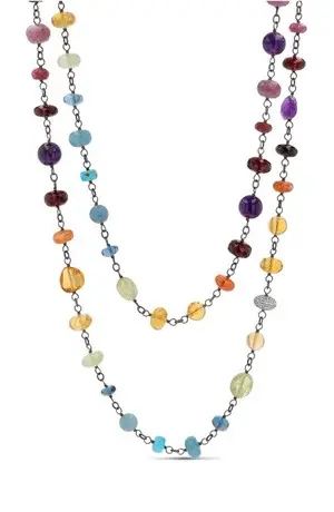 Sheryl Lowe Rainbow Mix Gemstone Necklace