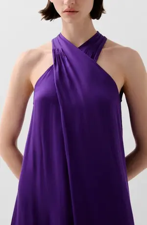 SCALPERS Slip Cross Midi Dress - Purple