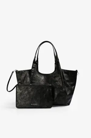 SCALPERS Cotton Shopper Bag With Glitter Finish
