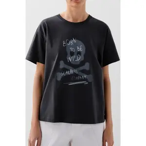 SCALPERS Blurry Skull" Graphic T-shirt - Darkgrey