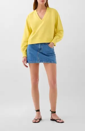 SCALPERS V-neck Long-sleeve Sweatshirt - Yellow
