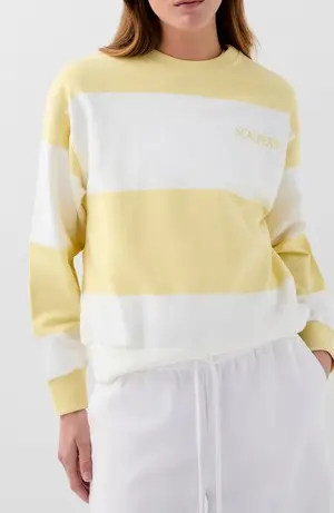 SCALPERS Striped Logo Sweatshirt - Yellow