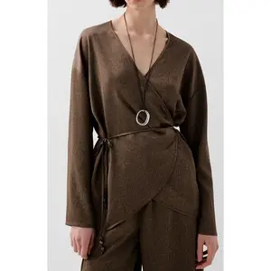 SCALPERS Asymmetrical V-neck Kaftan With Drawstring Waist