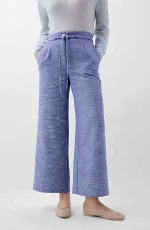 SCALPERS Linen Studs Pant - Indigo