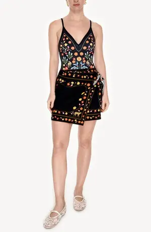 JESSIE ZHAO NEW YORK Swim Cover Up Skirt-night Imagination - Black