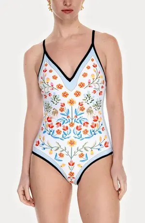JESSIE ZHAO NEW YORK Night Imagination Reversible V-neck One-piece Swimsuit