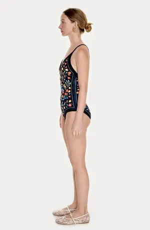 JESSIE ZHAO NEW YORK Night Imagination Reversible V-neck One-piece Swimsuit
