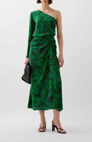 SCALPERS Printed Asymmetrical One-shoulder Blouse