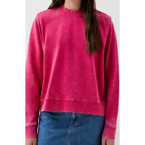 SCALPERS Padded Marble Long-sleeve Cotton Sweatshirt - Fucsia
