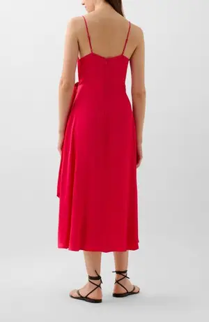 SCALPERS Slip Knot Midi Dress - Raspberry
