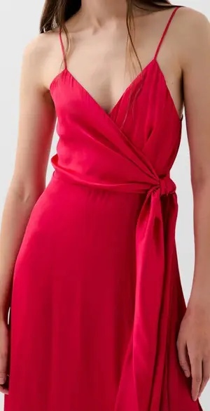 SCALPERS Slip Knot Midi Dress - Raspberry