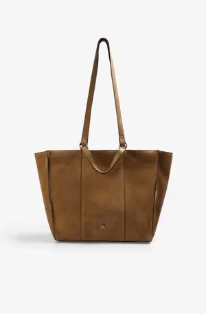 SCALPERS Suede Sp Tote Bag - Camel