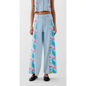 SCALPERS Embroidered Denim Culotte Trousers