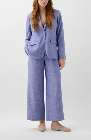 SCALPERS Linen-blend Blazer With Rhinestone Details